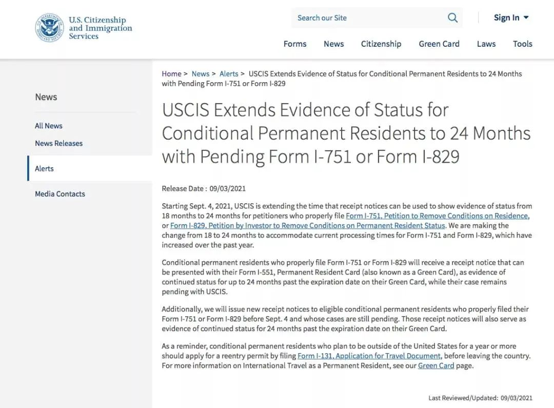 美国移民局：I-829延长半年__凤凰网