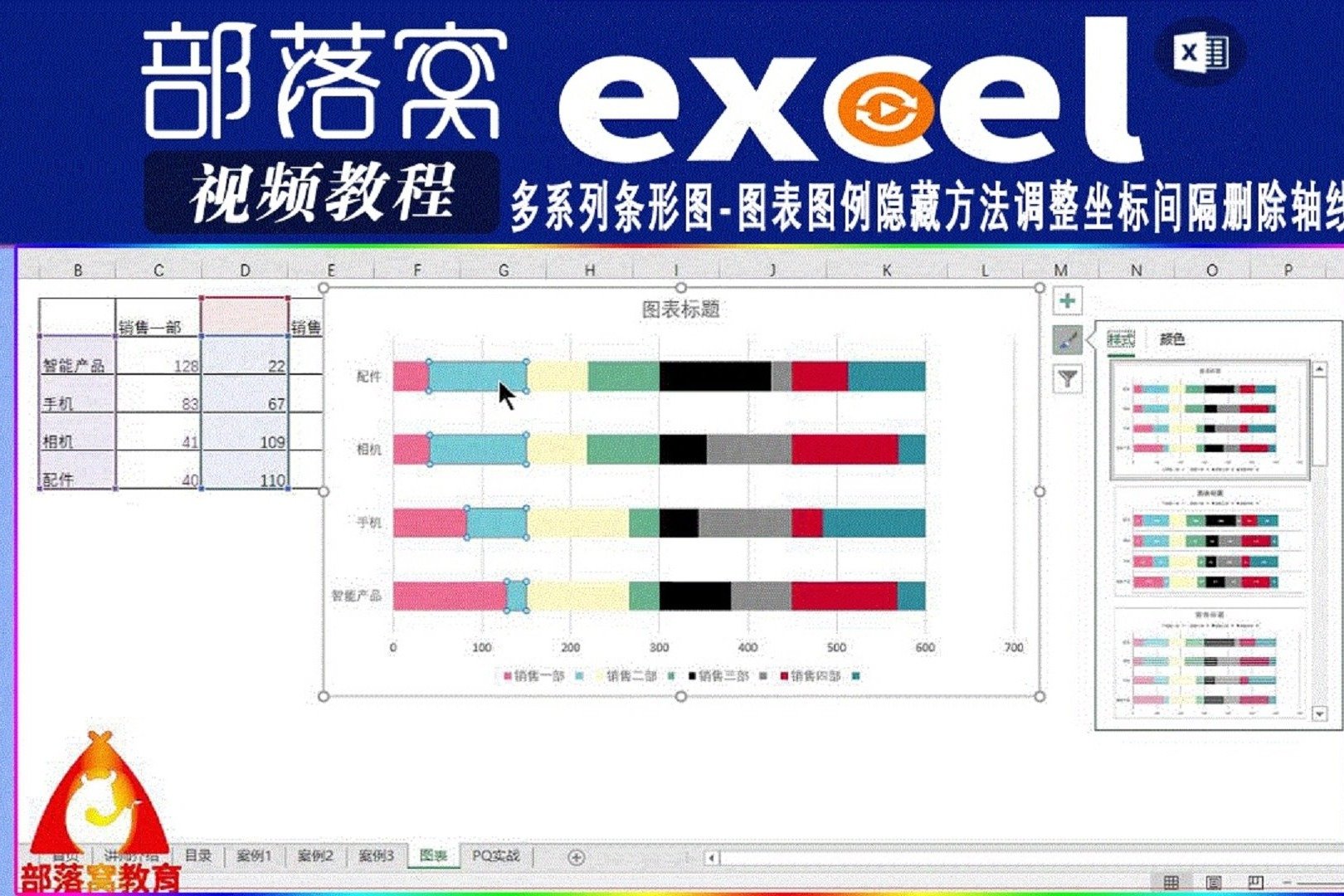 Excel多系列条形图视频：图表图例隐藏方法调整坐标间隔删除轴线凤凰网视频凤凰网 